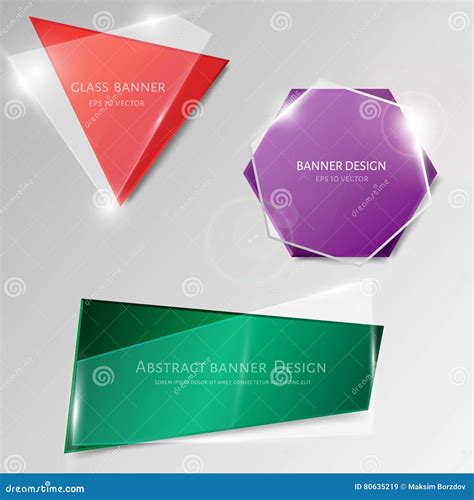 Abstract Vector Glass Banner Set Stock Vector Illustration Of Plastic