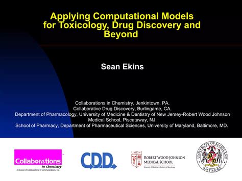 Talk At Yale University April 26th 2011 Applying Computational Models For Toxicology Drug
