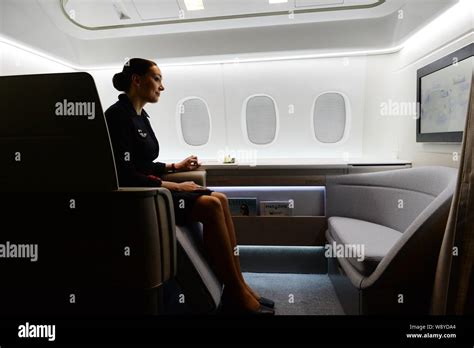 An Airhostess Of Air France Is Seen At The New First Class Section