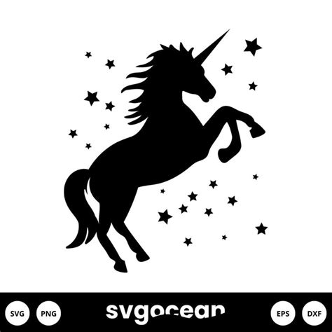 Silhouette Unicorn Svg Vector For Instant Download Svg Ocean — Svgocean