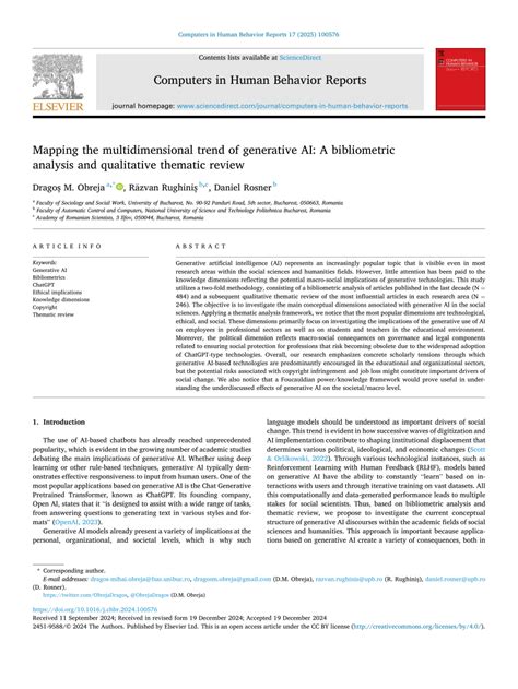 Pdf Mapping The Multidimensional Trend Of Generative Ai A Bibliometric Analysis And
