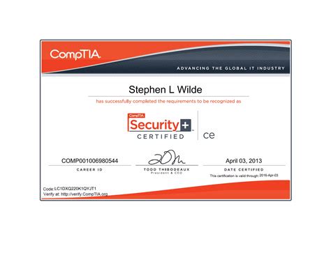 Comptia Security Ce Certificate Pdf
