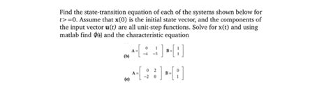 solved find the state transition equation of each of the