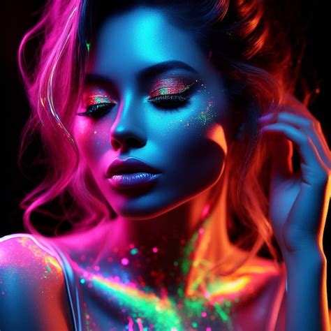Premium Photo Neon Woman