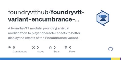 releases · foundryvtthub foundryvtt variant encumbrance dnd5e · github