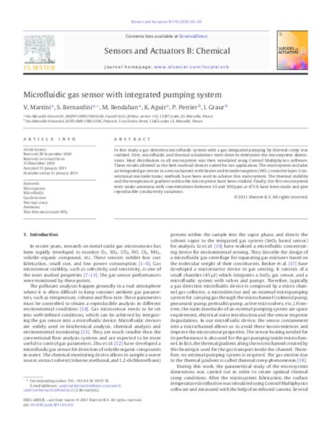 Pdf Microfluidic Gas Sensor With Integrated Pumping System By Martini