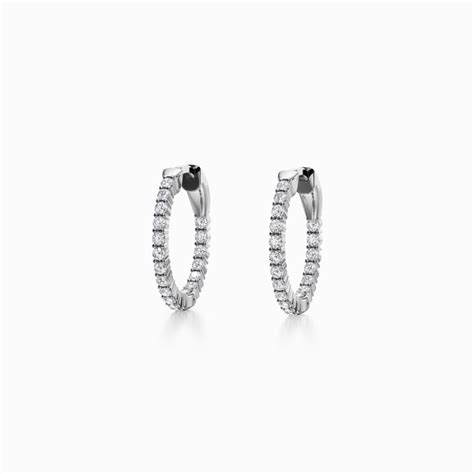 Lab Diamond Hoop Earrings In White Gold 050 Carat