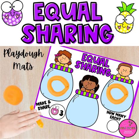 Equal Sharing Division Playdough Mats By Bees Knees Tpt