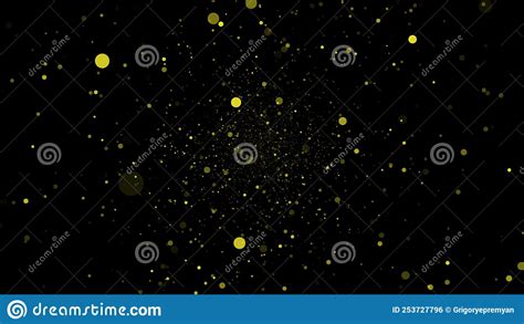 Abstract Motion Background Yellow Particles Stock Illustration