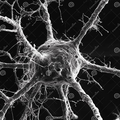 A High Resolution Electron Microscope Image Of A Neuron Reveals Its Intricate Structure Stock