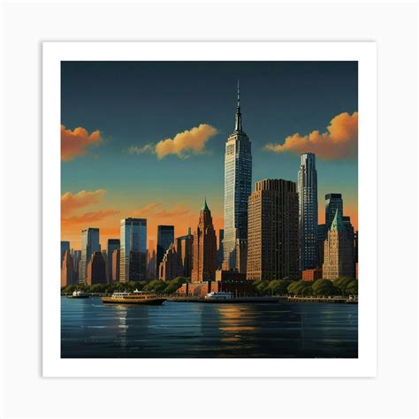 New York City Skyline Art Print By Adeel78 Fy