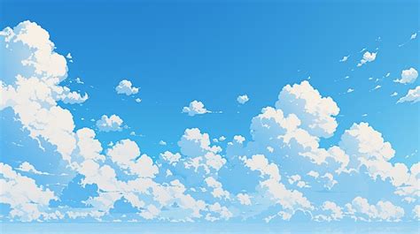Pixar Style Blue Sky With Clouds Premium Ai Generated Image
