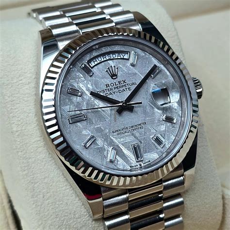 Rolex Day Date 40mm With Meteorite Dial White Gold President Dd40 For