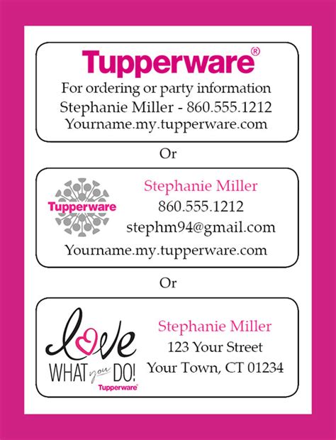 Tupperware Representative Personalized Catalog Or Address Labels