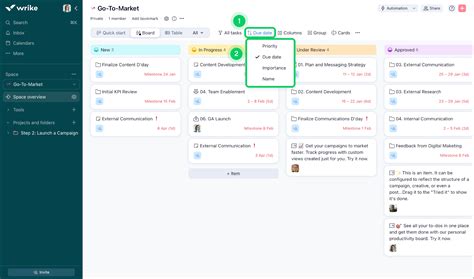 Sorting And Filtering Tasks In Board View Wrike Help Center