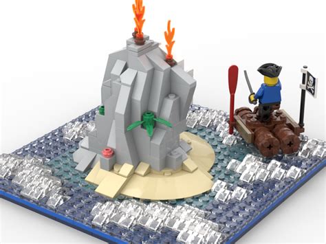 Lego Moc Volcano Island Remake By Mikeybrickalloti Rebrickable