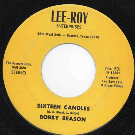 Bobby Beason Sixteen Candles Vinyl 7 1975 R5186217 Discogs