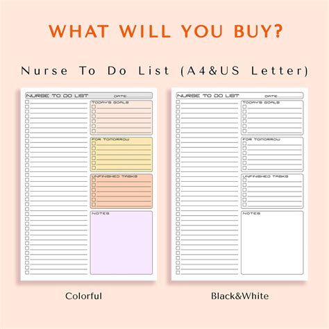 Printable Nurse To Do List Paper Nurse Notes Template Medsurg Nurse