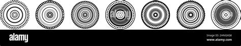 Set Of Abstract Circle Graphic Geometric Circle Ring Design Element Circular Concentric