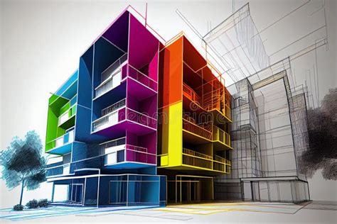 Draft Of Architectural Design Stock Illustration Illustration Of