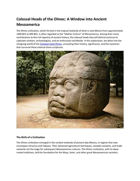Ppt Colossal Heads Of The Olmec A Window Into Ancient Mesoamerica