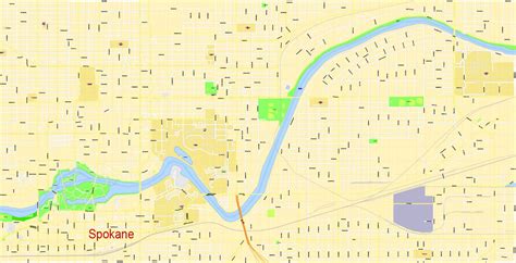 Pdf Map Spokane County Spokane City Plan Editable Detailed Vector