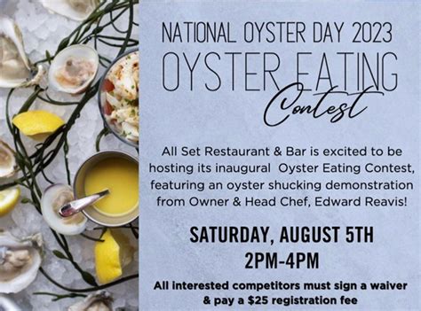 National Oyster Day 2023 Oyster Eating Contest Downtown Silver Spring