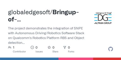 Github Globaledgesoftbringup Of Autonomousroboticsoftwarestack With
