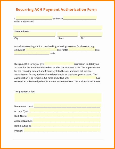 Vendor Ach Authorization Form Template Free Campaign Planning Template