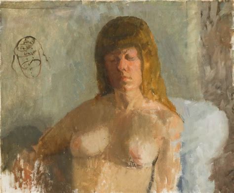 Jane Dowling 1925 2023 20th Century Oil Restful Nude Vinterior
