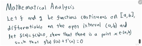 solved mothe matical analysis letf and g be functions