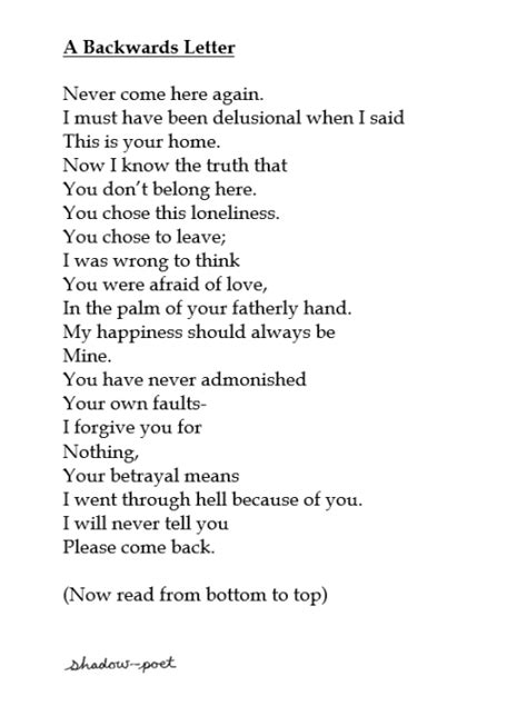 Reverse Poem Template