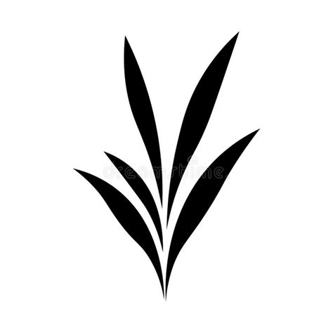 Icono De Pasto De Hoja Vectorial Negro En Fondo Blanco Ilustración Del
