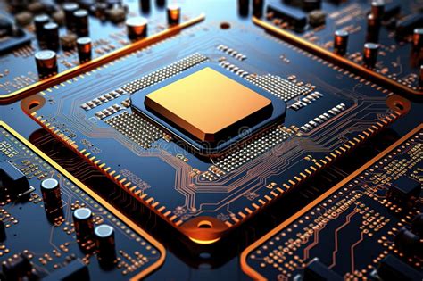 Close Up Of A Modern Microprocessor Stock Illustration Illustration