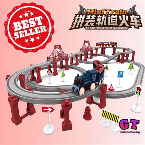 ⚡️ready Stock⚡️gt 70pcs Diy Mini Train Set Toys Railway Sets Toys