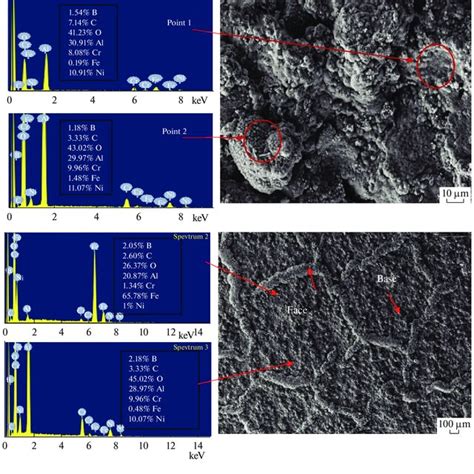 A B Sem Micrograph Along With Eds Analysis Wt Of Nicraly