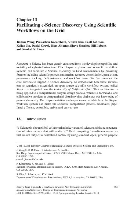 Pdf Theoretical Enzyme Design Using The Kepler Scientific Workflows