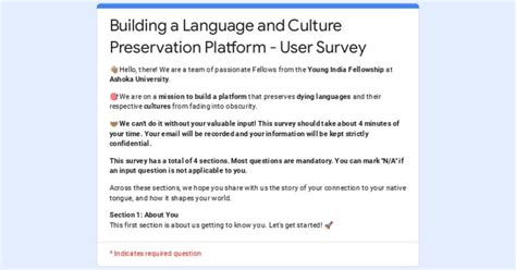 mohammed rayaan on linkedin building a language and culture preservation platform user survey