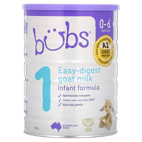 Aussie Bubs Goat Milk Infant Formula Stage 1 800g Non Gmo