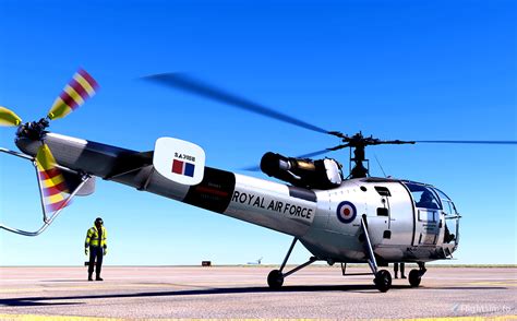 Sa316b Alouette Iii Raf Flying School Bare Metal For Microsoft Flight Simulator Msfs