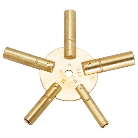 Brass Clock Keys With Xl Shaft Cambridge Time Spares