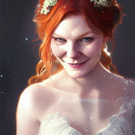 Kirsten Dunst As Mary Jane Watson In A Wedding Dress Smiling Ai Generated Artwork Nightcafe