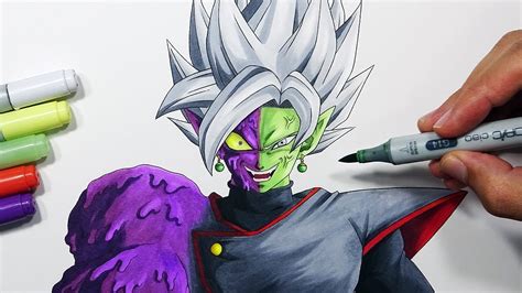 How To Draw Fused Zamasu Step By Step Tutorial Youtube