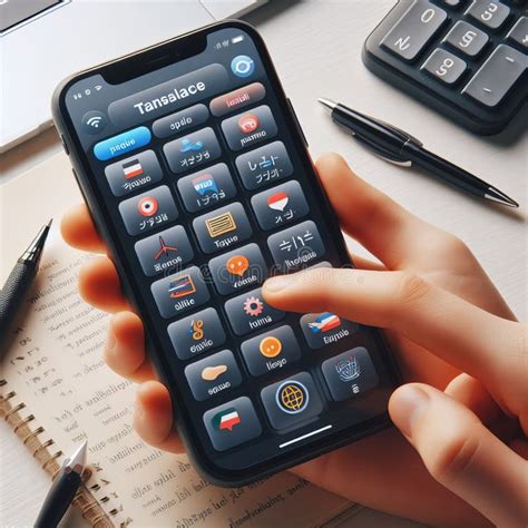 Language Translation App Interface With Text Input Language Se Stock