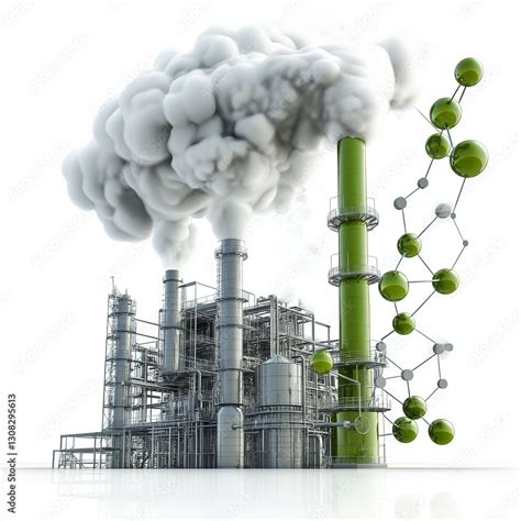 Green Hydrogen Energy Decarbonization Green Hydrogen Molecule Illustration With A Focus On