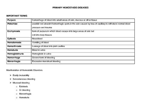 Primary Hemostasis Diseases Primary Hemostasis Diseases Important