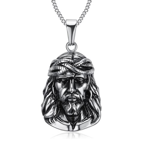 Bobijoo Jewelry Pendentif Tête De Christ Jésus Voyageur Acier 20 90