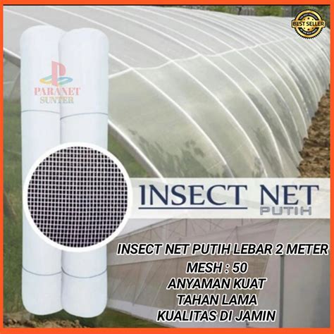 Jaring Kasa Insect Net Putih Green House Taman Lebar 2m Dan 3m Lazada Indonesia
