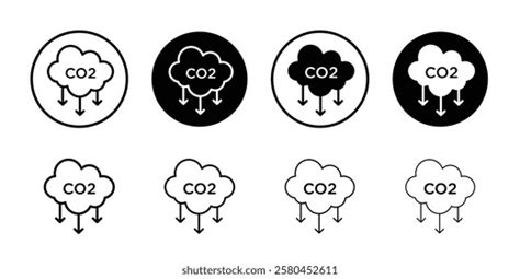Co2 Reduction Icon Vector Logo Outline Stock Vector Royalty Free 2580452611 Shutterstock