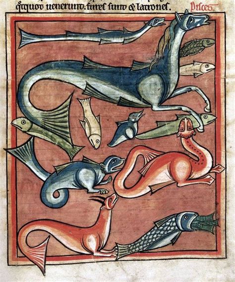 Bestiary England 13th Century Biritish Library Harley 4751 Fol 68r Medieval Artwork